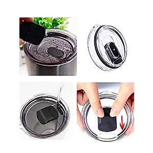 Tumbler Lid 20oz， Fit YE-TI Rambler Or Old Style RTIC Coffee Tumbler, Spillproof Ozark Trail Lids, Slider Switch Spill Proof Tumbler Cover (Black, 2 Packs, 20oz)