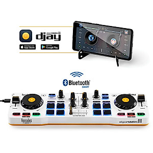 Hercules DJControl Mix DJ Software Controller with Algoriddim Djay App Bundle with Hercules HDP DJ45 Closed-Back, Over-Ear DJ Headphones