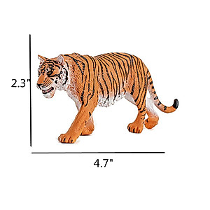 4PCS Realistic Tigers Figurines with Tiger Cubs, 2-6" Safari Animals Figures Family Set Includes Baby Tigers, Educational Toy Cake Toppers Christmas Birthday Gift for Kids Toddlers