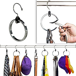 Multipurpose Hanger Organizer ROLLY HANGER Great Space Saver Cut Clutter in The Closet Perfect Organizer for Belts, Baseball Hats, Ties, Scarves, Purses and Much More Versatile Hanger