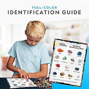 NATIONAL GEOGRAPHIC Premium Polished Stones - 2 Pounds of 3/4-Inch Tumbled Stones and Crystals Bulk, 4500+ Carats, Gemstones for Kids, Rock and Mineral Kit, STEM Toys