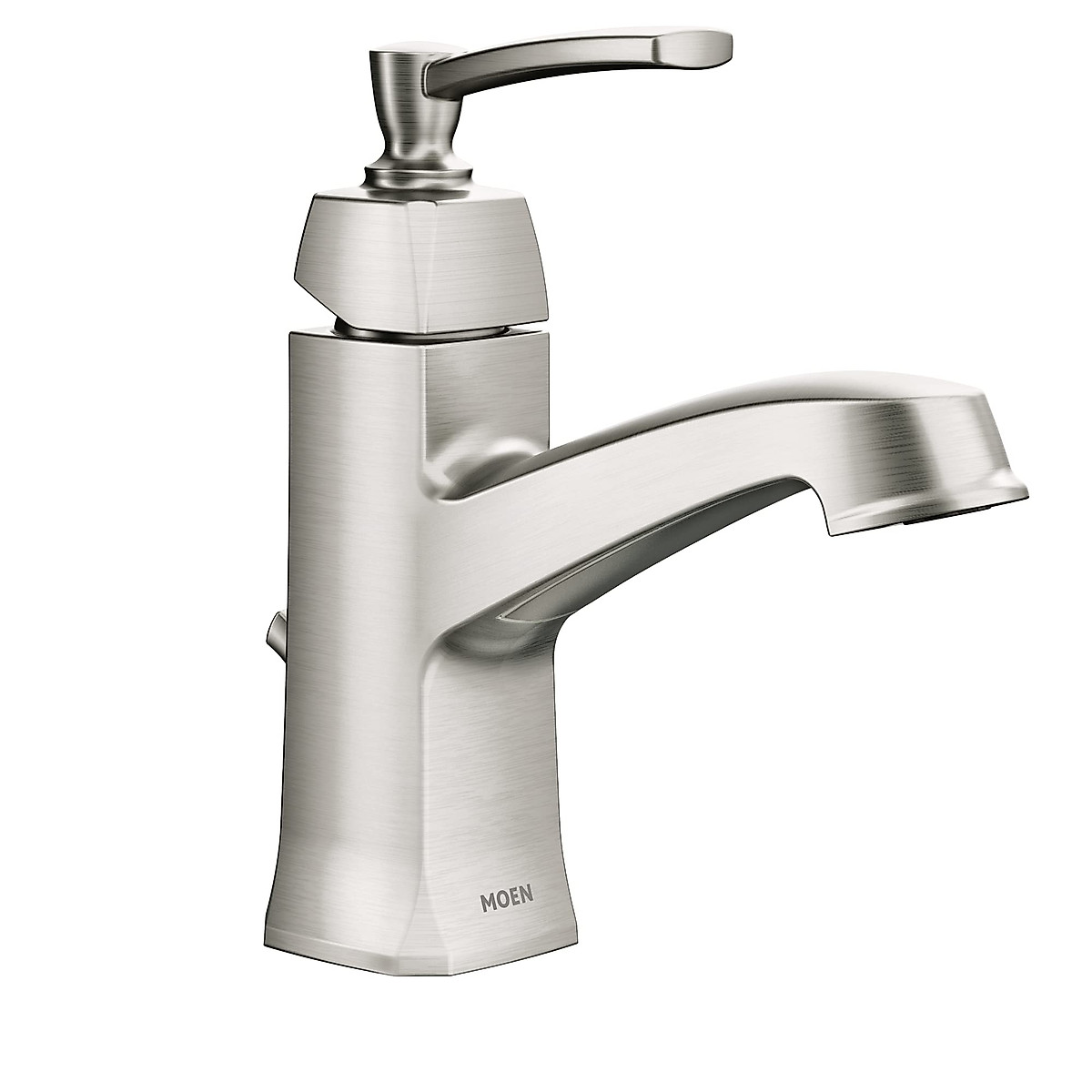 Moen Conway Spot Resist Brushed Nickel One-Handle Single Hole or Centerset Bathroom Faucet with Drain Assembly, WS84923