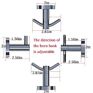 Towel Hooks for Bathrooms, 2 Pack 304 Stainless Steel Heavy Wall Hooks Towel Holder Coat Hooks for Bathroom & Kitchen, Modern Style Wall Mounted, Lifetime Use