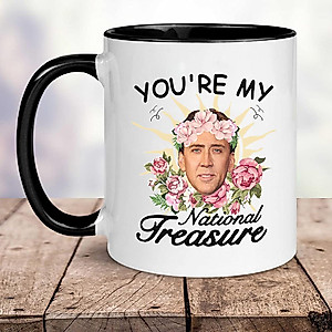 GANKTOWCOY Nicolas Mug You're My National Treasure Coffee Cup Funny Coffee Mug Attractive Lovely Gift For Best Friend Buddy Closed Friend On Birthday Love Holiday, Christmas, Valentine's Day gifts
