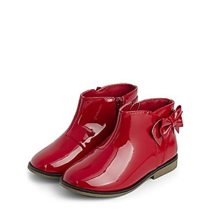 Gymboree, and Toddler Girls Faux Leather Booties,BIG RED,2