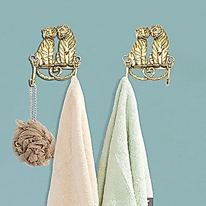 JfwuHap Coat Hooks for Wall, 2Pcs Wall Hooks Decorative Creative Tiger Coat Hooks/Heavy Hook, Hooks Mounted for Coat, Bag, Towel, Key, Hook Rack, Hanging Coats Bathroom Entryway(Tiger)