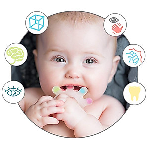 haakaa Baby Teething Toys Baby Teethers Toys for Babies Palm Silicone Teether Combo, Soothe Teething Pain and Itching Gums, BPA Free, 3M+