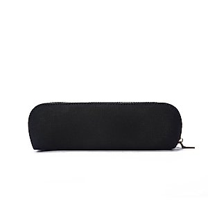 YONBEN Canvas Pencil Case -Cotton Canvas and Simple Multifunctional Pencil Bag, Zipper Portable Pencil Storage (Black)