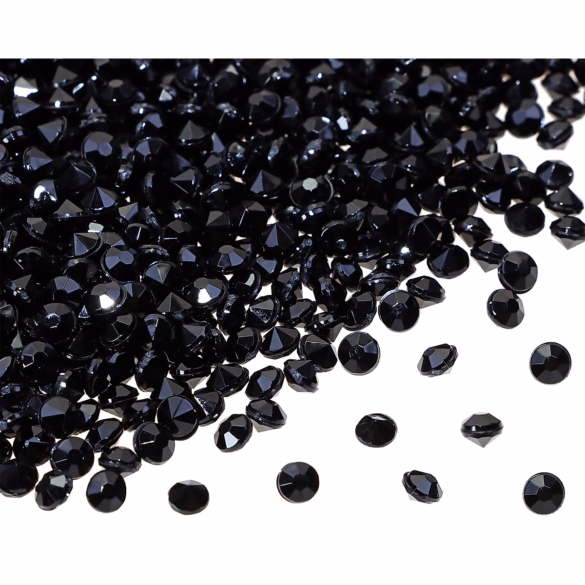 ONLYKXY Wedding Table Scattering Acrylic Diamond Gem Shape Crystal Confetti for Bridal Shower Party Decoration Vase Filler Bead Masquerade Table Decor (4MM/0.15inch Mini, Black, 4000)