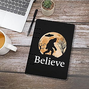 Bigfoot Believe Notebook Cover 6-Ring Binder Portable Planner Book Loose-Leaf Cover for Home Office