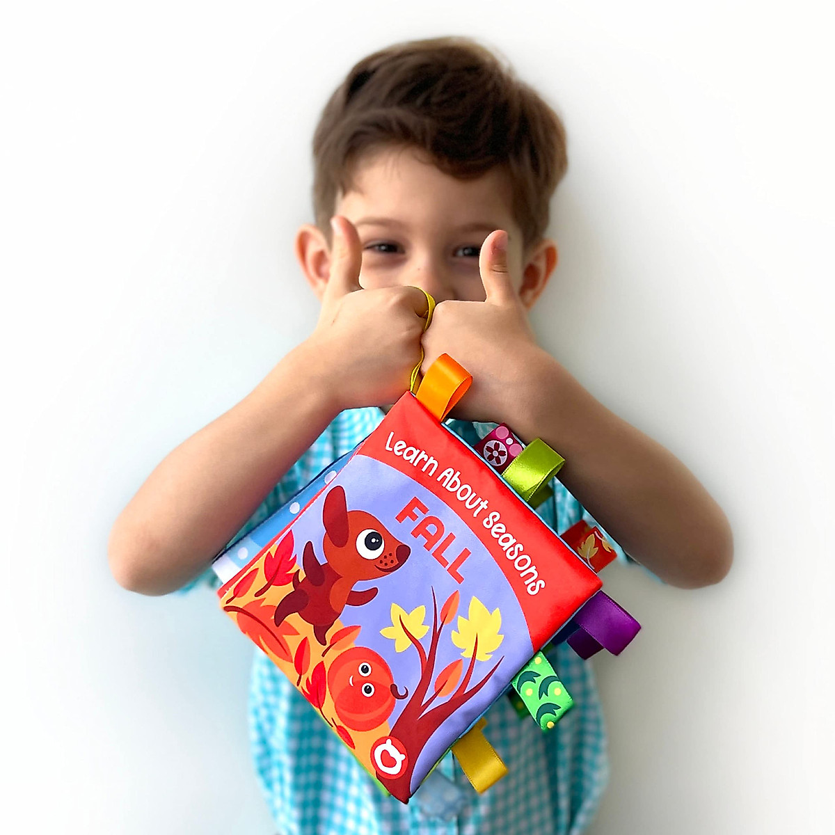 Cloth Books for Babies - Learn About Seasons, Playful Illustrations, Crinkle Pages & Cute Characters - for Babies 24 Months Old(Set of 4)