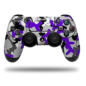 WraptorSkinz Skin Compatible with Sony PS4 Dualshock Controller PlayStation 4 Original Slim and Pro Sexy Girl Silhouette Camo Purple (Controller NOT Included)