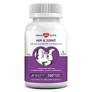 Joint Supplement for Dogs - 120 Chewable Tablets - Glucosamine for Dogs - with Chondroitin, MSM & Manganese - Hip & Joint Supplement for Dogs Mobility Support & Dog Joint Pain Relief