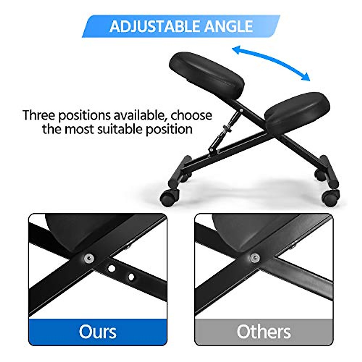 Topeakmart Ergonomic Kneeling Chair Improve Posture & Neck Pain Home Office Desk Chairs Flexible Seating Rolling Adjustable Stool