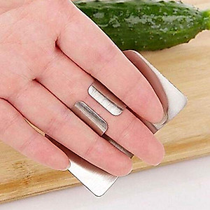 WAGA Kitchen Finger Protector, Finger Guards for Safe to Slice Vegetables Fruit, Stainless Steel Finger Hand Protector for Cutting Meat Chef Kitchen Tool Gadgets