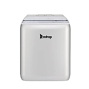 NA 120V 150W 44lbs/20kg/24h Ice Maker ABS Transparent Cover/Display Commercial/Home Silver