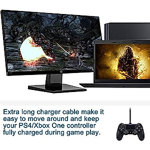 AOSOK PS4 Controller Charger Cable, 2Pack 3FT PS4 Charging Cable Super Fast Charger for Sony Playstation 4 /PS4 Slim/Pro Controllers/Xbox One/X Controller, Durable Micro USB Android Charging Cord