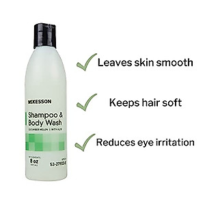 McKesson Body Wash and Shampoo with Aloe, Cucumber Melon Scent, 8 oz, 1 Count