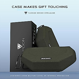 SIPLION Men's Polarized Sport Sunglasses - Ultra-Light Al-Mg Metal Frame for Driving boating fishing hiking - 8177 Black