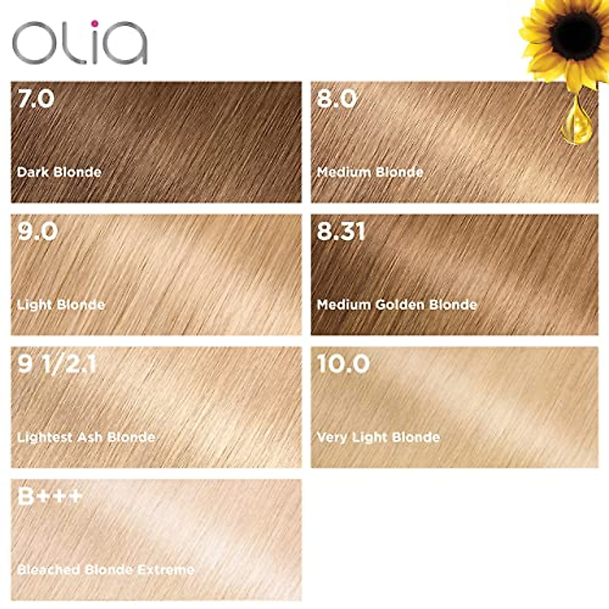Garnier Hair Color Olia Ammonia-Free Brilliant Color Oil-Rich Permanent Hair Dye, 9 1/2.1 Lightest Ash Blonde, 1 Count (Packaging May Vary)