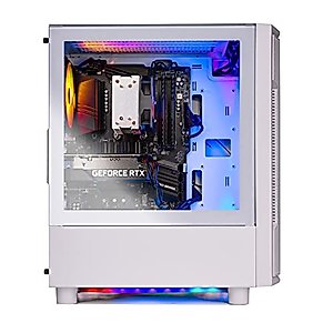 Skytech Gaming Skytech Archangel Gaming PC Desktop – Intel Core i5 12400F 2.5 GHz, NVIDIA RTX 4060 Ti, 1TB NVME SSD, 16GB DDR4 RAM 3200, 650W Gold PSU, 11AC Wi-Fi, Windows 11 Home 64-bit,White