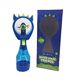 Handheld Misting Fan Mini Personal Portable Water Spray Fan Battery Operated Fan Personal Misting Bottle Portable Handheld Fan Batteries Included Held Cooling Mister Blower Perfect for Outdoor, Blue