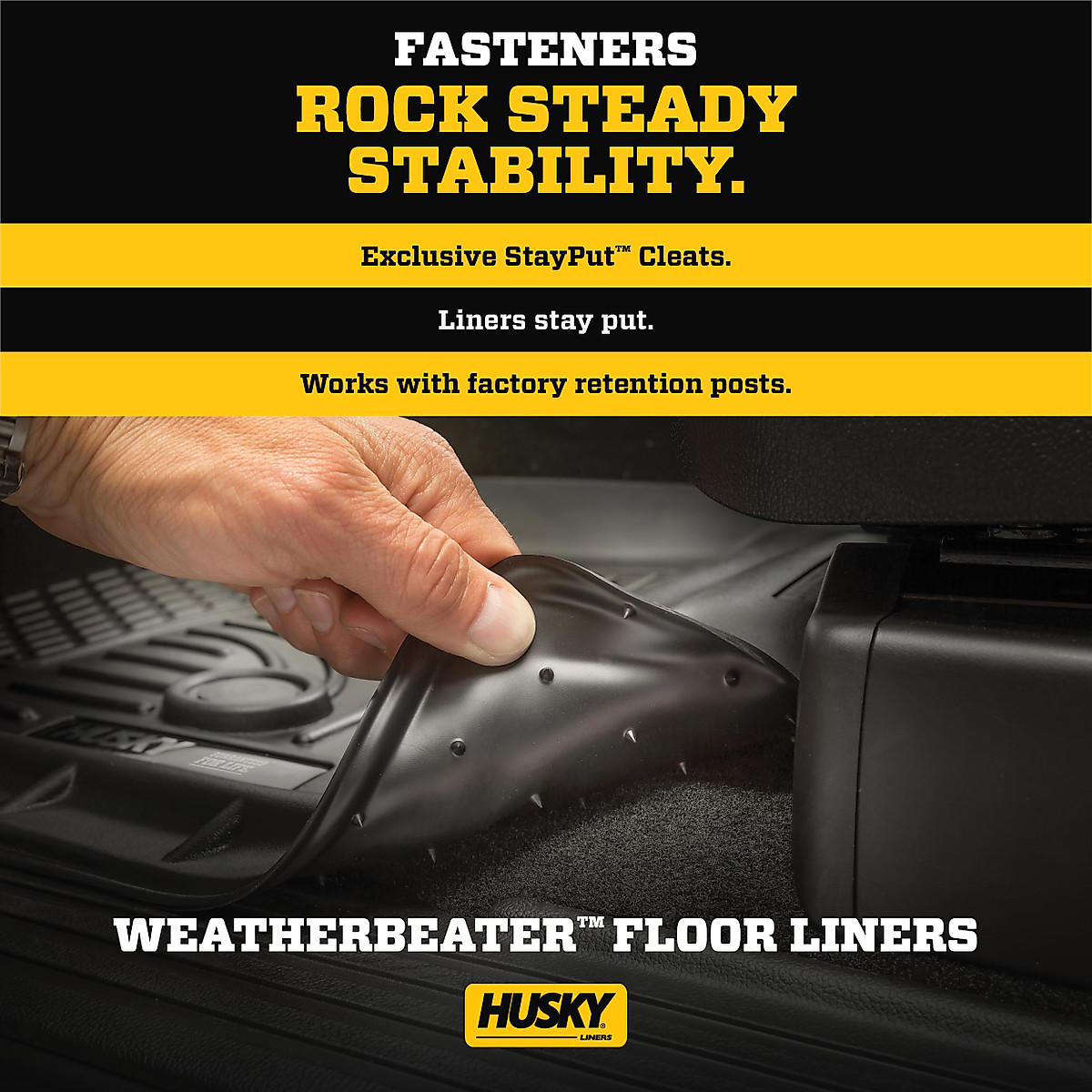 Husky Liners Weatherbeater Trunk Liner | Fits 2013 - 2020 Ford Fusion | Trunk, 1-pc Black - 43761