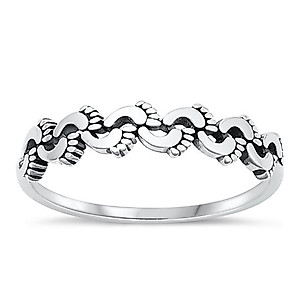 OLIE & JOLIE 925 Sterling Silver Sets of Footprints Ring Sizes 4-10 (10)