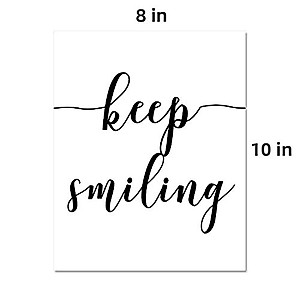 HOMIEVAR Inspirational Wall Art - 6 Pcs Motivational Quotes and Sayings Art Prints for Office, Bedroom, and Home Decor - Work Hard, Be Kind, Stay Humble, Keep Smiling, Keep Honest - No Frame