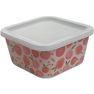 Forest & Twelfth Bamboo Food Storage Containers – Reusable, Eco Friendly, Organic Bamboo Meal Bins with Airtight Lids – Durable Kitchenware, Sustainable Lunch Boxes, Set of 3 (Peaches)