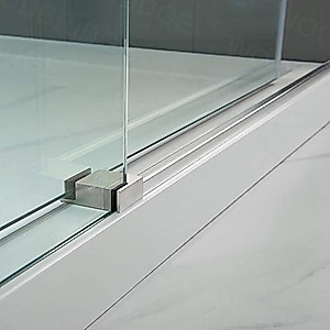 WOODBRIDGE Frameless Shower Doors 68-72" Width x 76" Height with 3/8"(10mm) Clear Tempered Glass