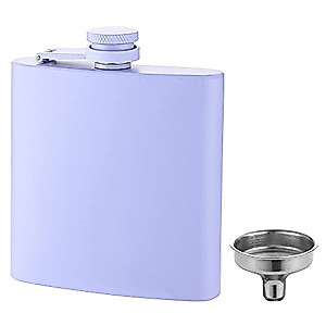 FYL Hip Flask for Liquor Light Purple 6oz 18/8 Stainless Steel, Great Gift for Wedding Party Flask