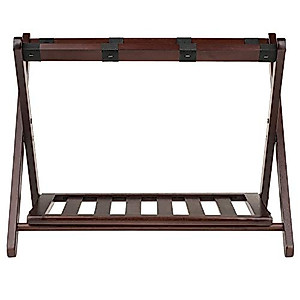 Ergode Remy Luggage Rack with Shelf, Cappuccino