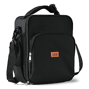 Lunch Bag for Men Women, Reusable Lunch Box for Office Work Lunch, Leakproof Cooler Tote Bag, Freezable Lunch Bag，Black