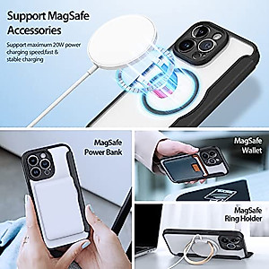 Case for iPhone 14 Pro Max Case Wallet Compatible with Magsafe, Shockproof Full Protective Flip Folio Wallet Case with RFID Blocking Card Slot Leather Cover for iPhone 14 Pro Max (6.7",Black)