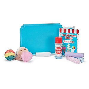 Melissa & Doug Ice Cream Shop Multi-Colored Chalk and Holders Play Set - 33 Pieces, Great Gift for Girls and Boys