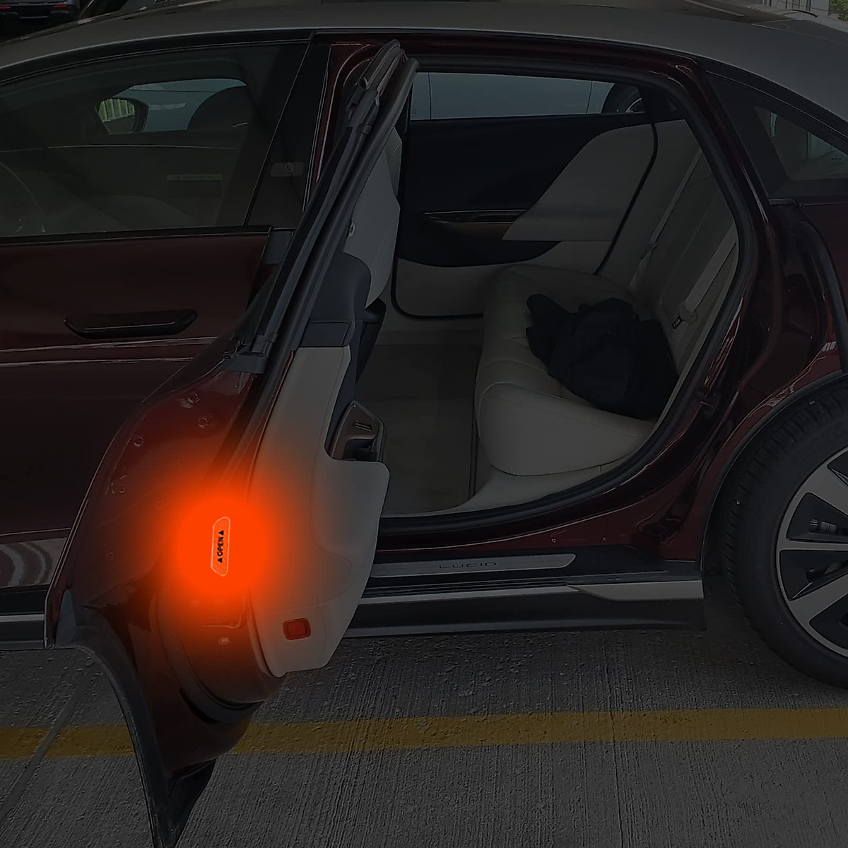 BEYPOVK 4PCS Car Door Open Reflective Safety Stickers, Anti-Collision Warning Decal Tape, Exterior Accessories for Cars, SUVs, Trucks, Motorcycles (Orange)