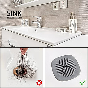 Hair Catcher Shower Drain Cover Durable Silicone 5.5 Inches Bathroom Accessories Drain Plug Drain Protector Hair Stopper for Kitchen Bathtub and Laundry Pink 2 Pack