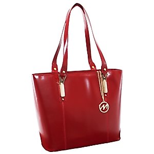 McKlein Women's Fashionable Tote- 97536, Leather, Small, Red - ALYSON