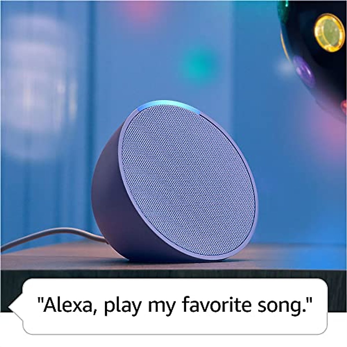Echo Pop in Midnight Teal bundle with TP-Link Kasa Smart Color Bulb