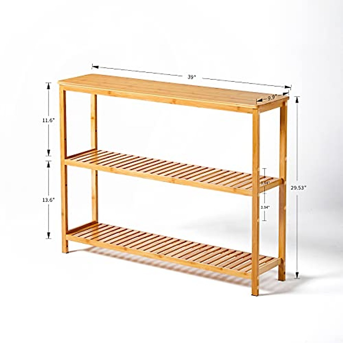 SINWANT Narrow Console Table,Bamboo Sofa Table with 2 Mesh Shelves,Entryway Table Foyer Table for Hallyway,Front Hall,Couch,Living Room,Kitchen etc. Long Console Tables for Entryway,39.4 inch