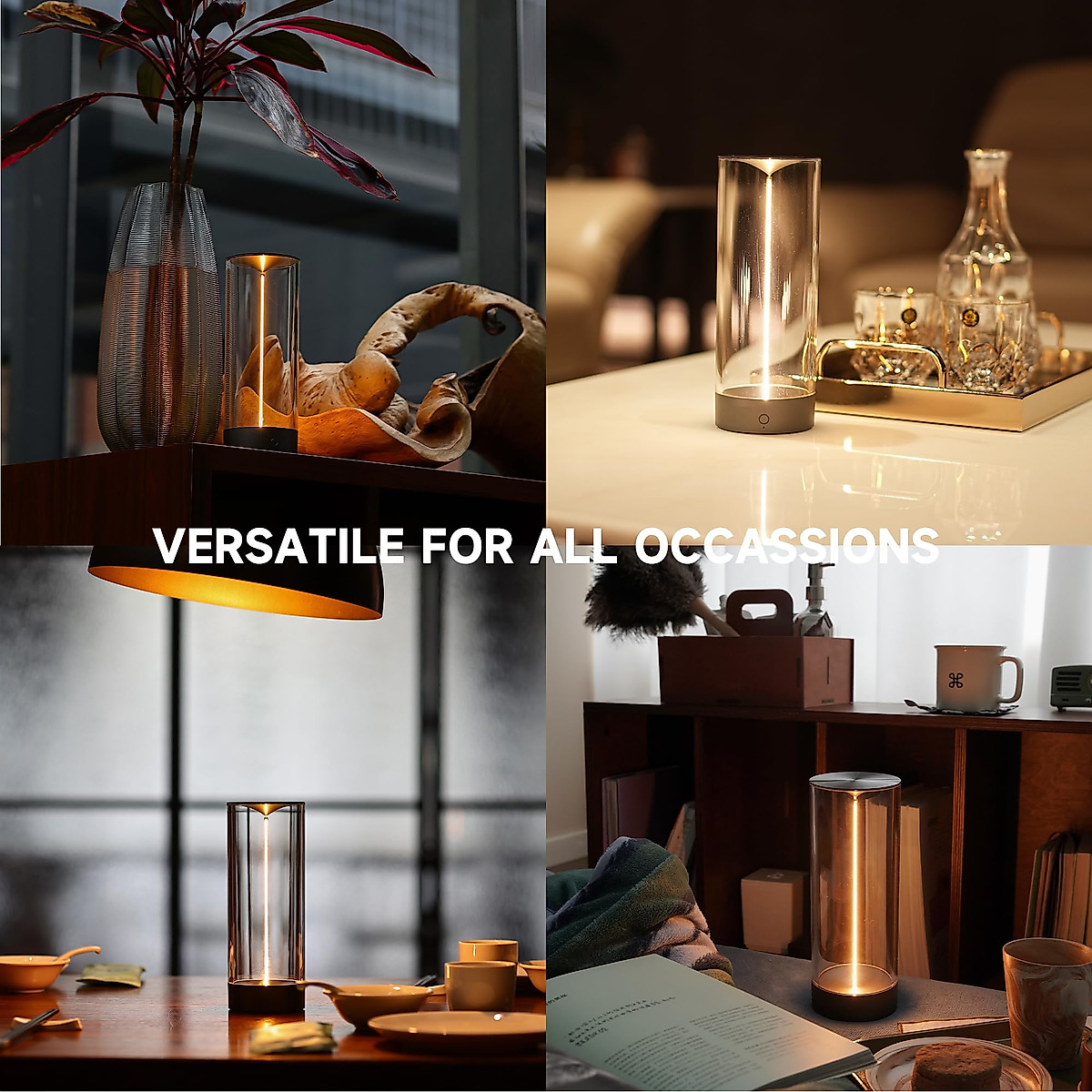 AUGE LIGHT Minimalist Desk Lamp Cordless Table Lamps LED Rechargeable Modern Nightstand Lights Dimmable with 3 Levels for Gaming, Home Office, Bedroom, Living Room, Kitchen, Bar, Restaurant