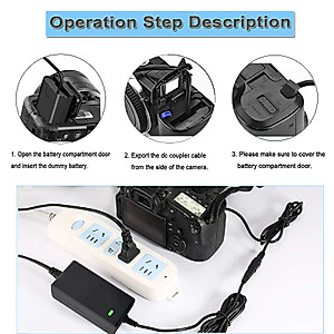 TKDY AC-PW20 Continuous Power Adapter NP-FW50 ZV-E10 Dummy Battery for Sony Alpha ZVE10 A6400 A6000 A6100 A5100 A7 A7II Cameras.