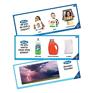 Super Duper Publications | WH Questions Skill Strips® Photo Cards | Educational Learning Resource for Children | Practice Expressive and Receptive Language Skills