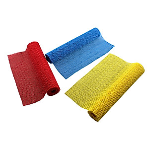 5 Pack Rainbow Assortment Anti-Slip Mat Rug Non Skid - Shelf and Drawer Liner Trim to Fit 12 inch x 60 inch Each Roll