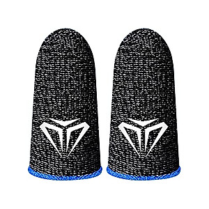 Gaweb Gaming Finger Covers Sweat Proof Breathable 0.98MM Thin Mobile Game Controller Fingertips Sleeves Thumb Gloves Blue A