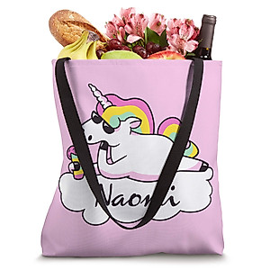 Funny Unicorn Naomi Name Gift Trendy Pink Personalized Tote Bag