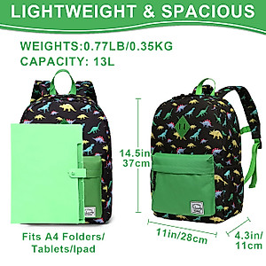 VASCHY Dinosaur Backpack for Toddler Kids Boys, Little Kid Preschool Backpacks with Chest Strap