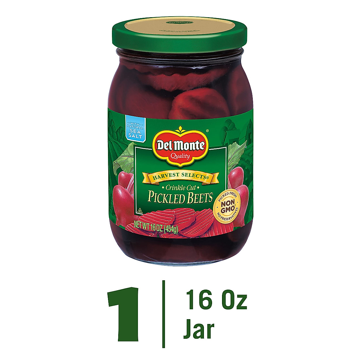 Del Monte Crinkle Cut Ready to Eat Pickled Beets, 16 oz Jar