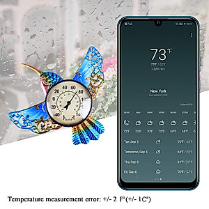 MUMTOP Indoor Outdoor Thermometer Hummingbird Waterproof Wall-Mounted Thermometer Exquisite Decoration Does not Require Any Battery